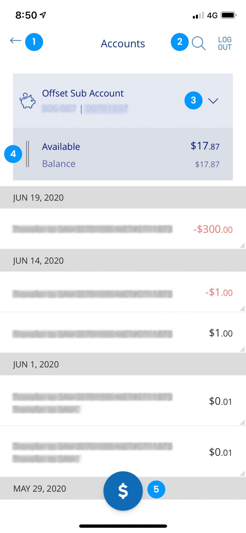 Retro App – Accounts Screen - AFG Home Loans